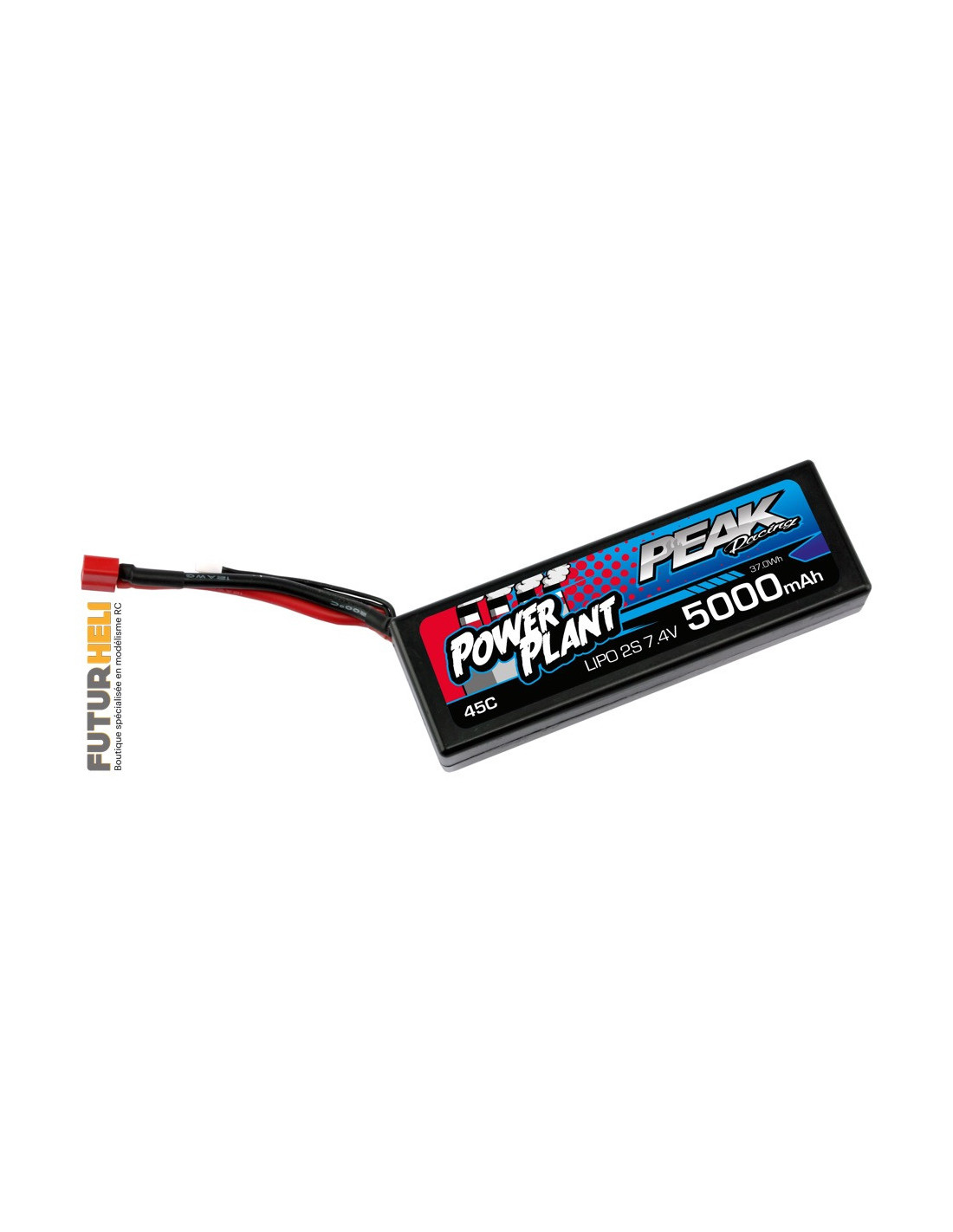 Batterie lipo 5000 MAh 2S 45C "coque"Fiche Dean (T) Power Plant