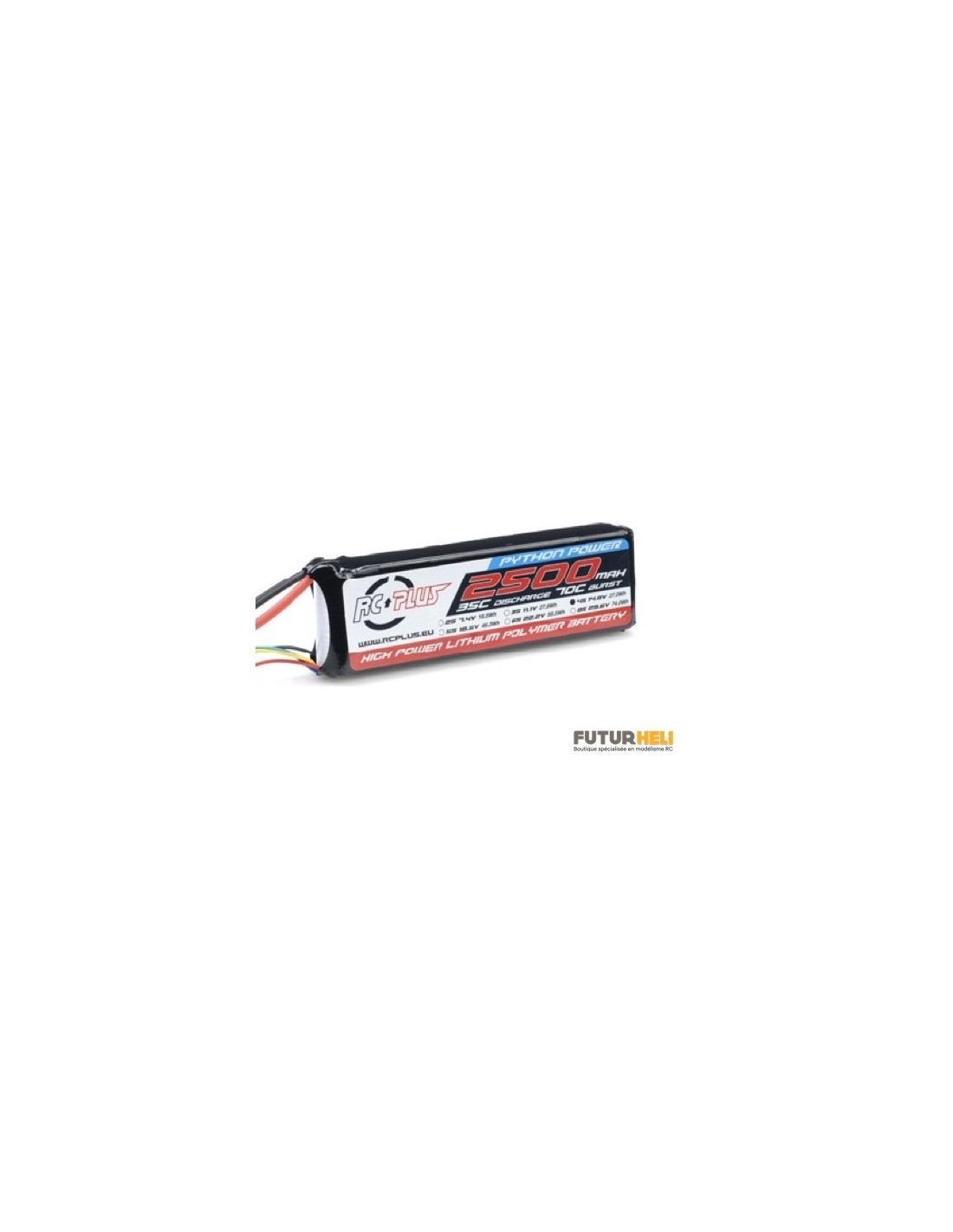 Pipo 2500 Mah 14,8v 4S 35/70c prise dean Rc-Plus