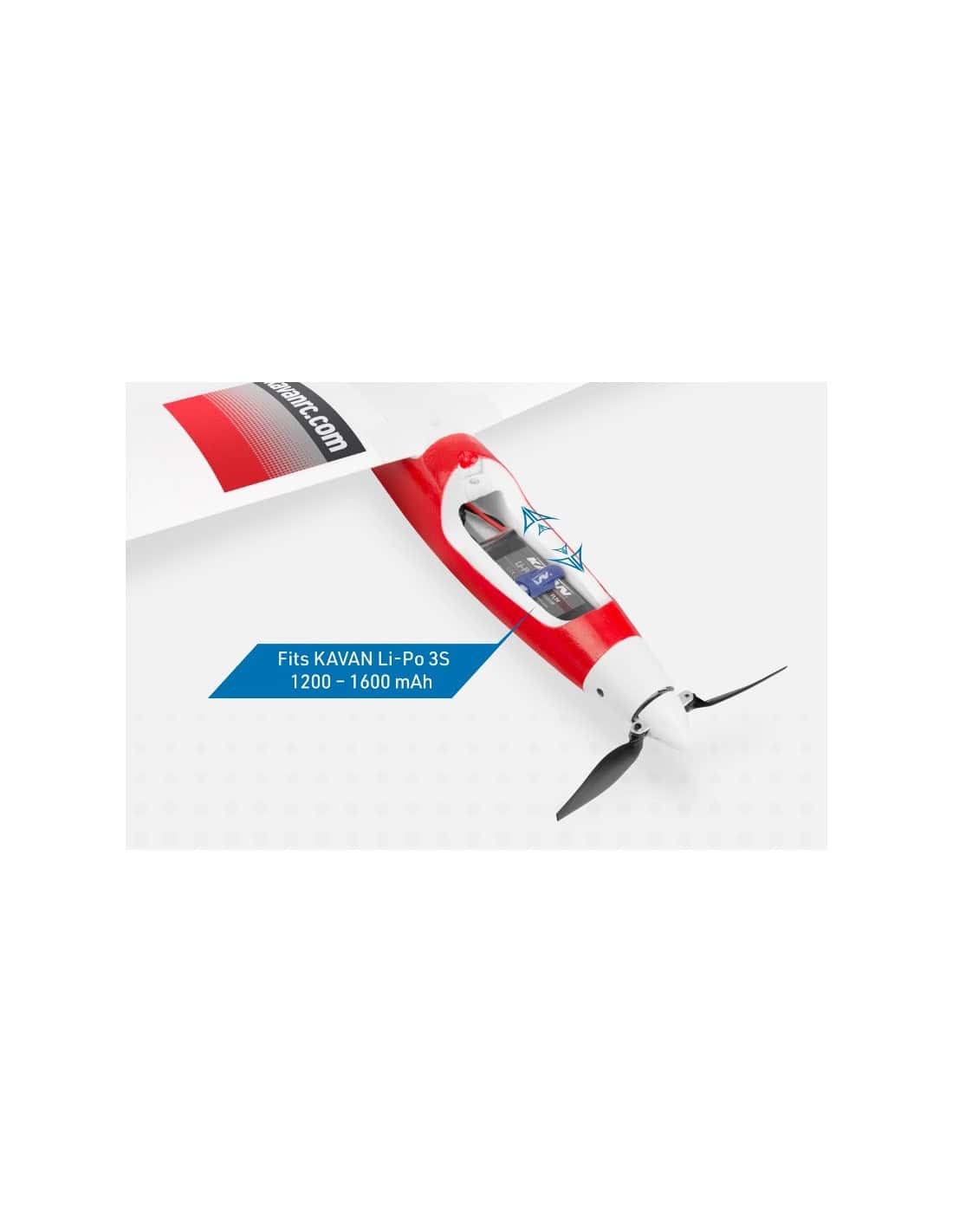 Kavan Falke 1800mm PNP rouge +Mot+Serv+Esc